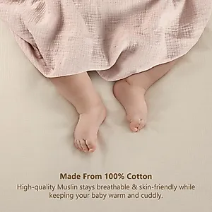 100% Cotton Muslin Changing Pad Cover for Boys Girls Baby 2 Pack, Soft and Breathable Diaper Change Table Sheets, Fit 32"x16" Contoured Pad, Fog & Blush