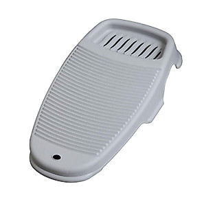 Cabilock Plastic Washboard Non-Slip Washboard Hand Wash Clothes Laundry Pad Washing Scrubbing Board for Home Household (Grey)
