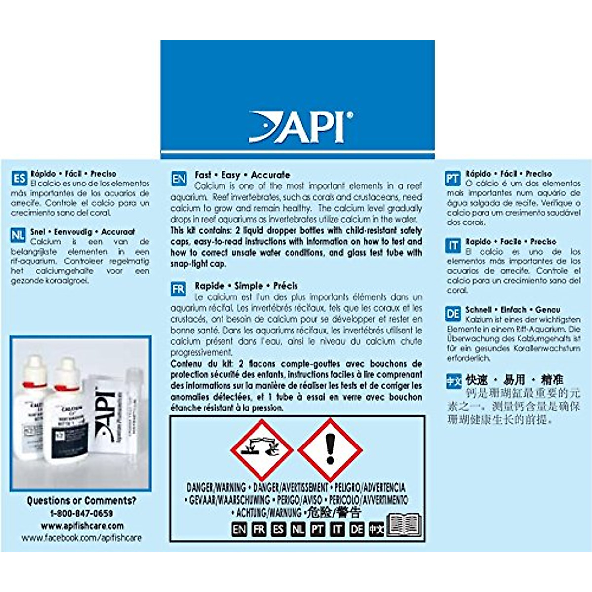 API CALCIUM TEST KIT Saltwater Aquarium Water 1-Count Test Kit, 69L (69L)