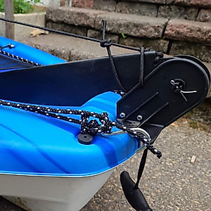 Borogo Kayak Rudder, Fishing Watercraft Canoe Boat Rudder (Nylon Glass Fiber) Replacement Parts Foot Control Steering System Kayak Accessories with Control Line Kit