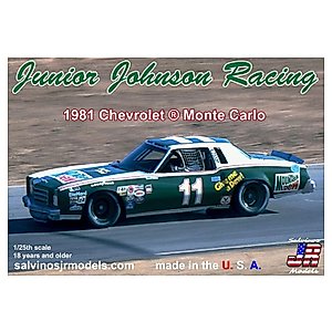Salvinos JR Models JJMC1981R 1/25 Scale Junior Johnson Racing 1981 Monte Carlo Model Car Kit - Assembly Required