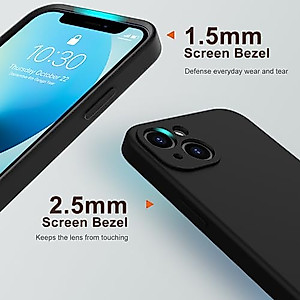 DEENAKIN for iPhone 13 Mini Case Silicone with Screen Protector - [Compatible with MagSafe] - Camera Protection - Slim Fit Protective Magnetic Phone Cover 5.4" for Men Women Girls - Black