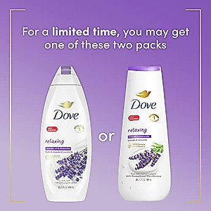 Dove Body Wash for Renewed, Healthy-Looking Skin Relaxing Lavender Oil & Chamomile Gentle Skin Cleanser with 24hr Renewing MicroMoisture 20 oz
