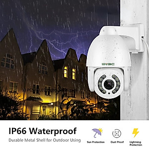 SV3C 5MP PTZ Outdoor Camera, ONVIF POE IP Home Security Camera, 5X Optical Zoom Auto Tracking, Super HD10 Spotlights Color Night Vision, Two Way Audio, Waterproof, Motion Detection, BuleIris, Camhipro
