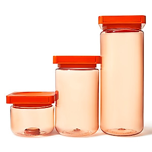 Cliik 3-Pack Magnetic Stackable Kitchen Containers, Jars for Organization and Storage, Kitchen Storage & Pantry Organizer with Lid, Shatterproof, Leakproof & Airtight