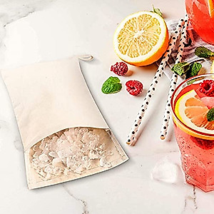 Lewis Bag and Wooden Mallet Crusher, Reusable Canvas Crushed Ice Bags,Wooden Mallet Bar, Steel Ice Scoop, for Summer Bartender Kit & Bar Tools Kitchen Accessory