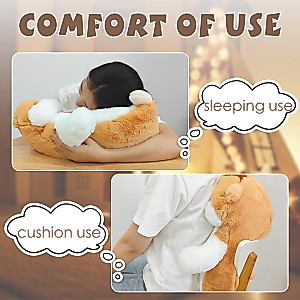 ARELUX Cute Hamster Plush Stuffed Animal Hugging Pillow: Soft Large Sleeping Body Warm Fluffy Pillow for Kids Adorable Chubby Hamster Plushie Toy Creative Gift for Girls Dormitory(17.7in)