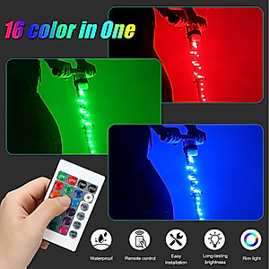 Waybelive LED Scooter Stem Light, Remote Control Scooter Light, 16 Color Change by Yourself, 2x1 Ft, Waterproof, Shockproof, Super Bright to Display at Night. Good Gift for Kids