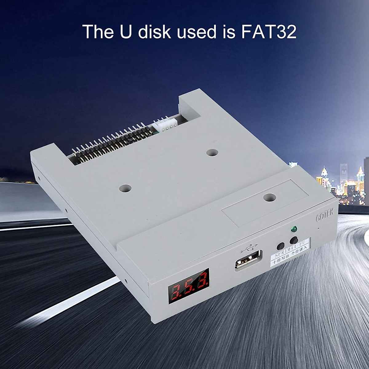 fosa Floppy & Tape Drives SFR1M44-FU USB Floppy Drive Emulator for Embroidery Machine Plug and Play Floppy to USB Converter with 3.5In 1.44MB 34-Pin Floppy Disk Driver Interface