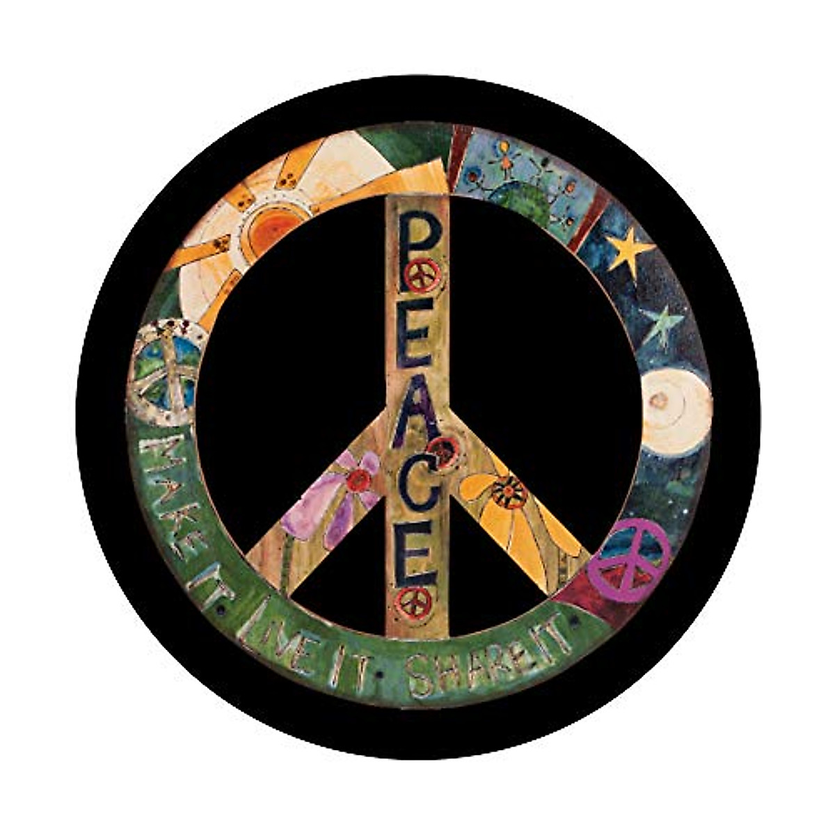 Psychedelic Peace Sign Symbols Tie Dye Groovy Hippie Art p07 PopSockets PopGrip: Swappable Grip for Phones & Tablets