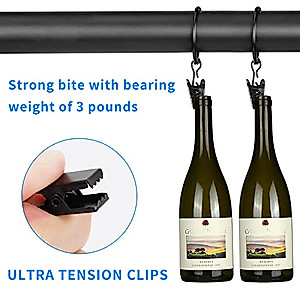 HAOBAOBEI 45 Pack Curtain Rings with Clips, Metal Matte Vintage Drapery Clips with Rings, Rustproof Decorative Drapery Curtain Clip Rings Hooks, 1 Inch Interior Diameter, Fits up to 5/8" Rod, Black