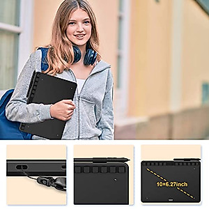 Wireless Graphics Drawing Tablet, UGEE S1060W Digital Drawing Pad with 12 Hot Keys, 10x6.3 inch Pen Tablet with 8192 Levels Battery-Free Stylus Support Android/Windows/Mac OS/Chrome OS/Linux