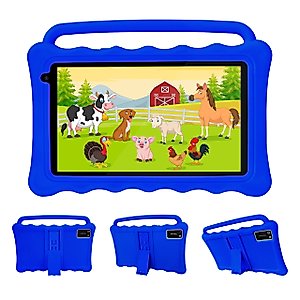 BYYBUO Kids Tablet, 7 Inch Android 12.0 GO Tablet for Kids, 2GB+32GB ROM, HD Eye Protection Screen Toddler Tablets with Shockproof Case, Parental Control,The Best Gift for Children(7 Colors)