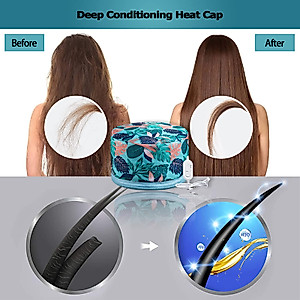 VICARKO Hair Steamer Thermal Heat Cap 𝐄𝐱𝐭𝐞𝐧𝐝𝐞𝐝 𝐂𝐨𝐫𝐝 Deep Conditioning Natural Black Hair Scalp Treatment Spa Hot Head Care Electric for Home Use