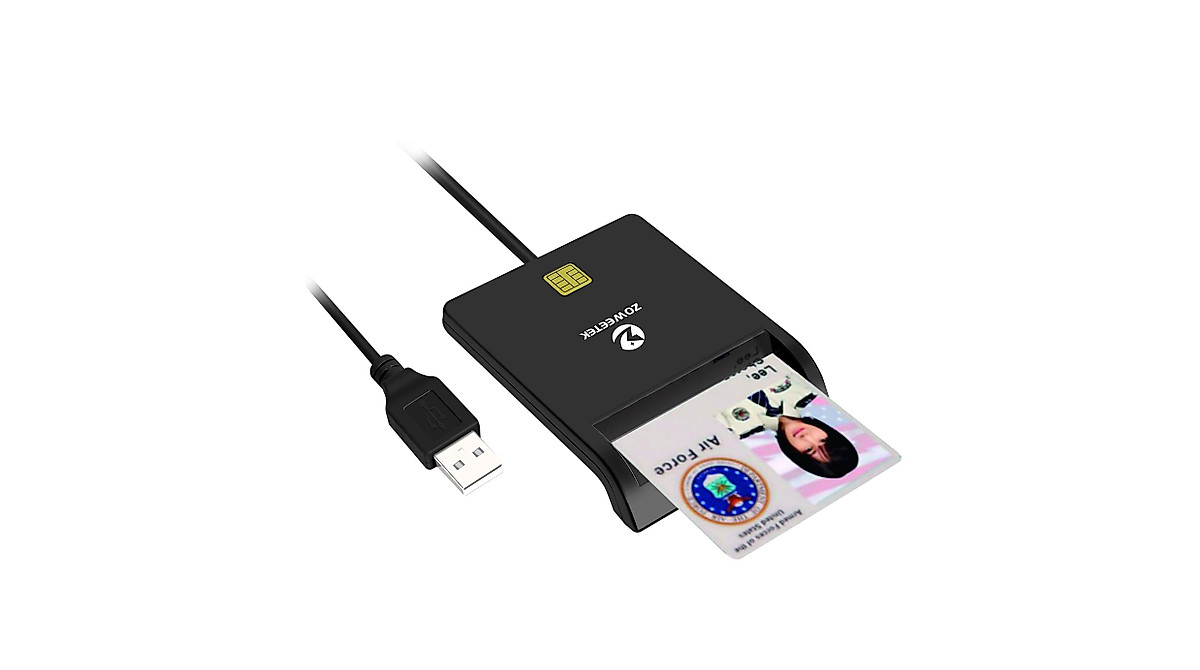 ZOWEETEK CAC Card Reader Military USB & Type-C Smart Card Reader