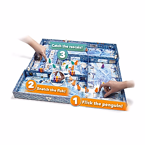 Brain Games ICECOOL 2 - A Fast & Fun Penguin Flicking Board Game, New Layouts & More Players, Age 6 and up, 2-8 Players, 30 Min Play Time, Award Winning Family Game by Brain Games,Multicolor
