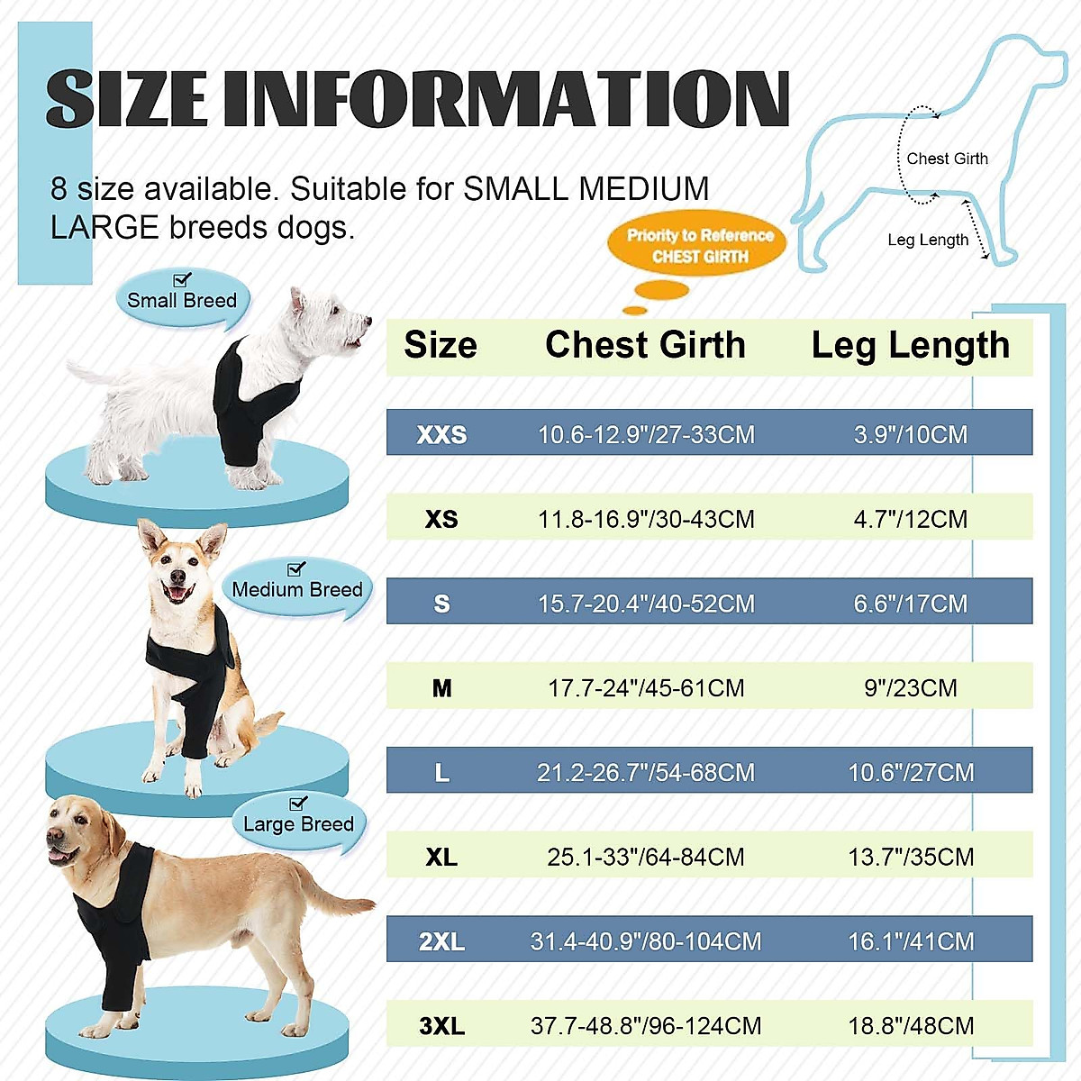 ROZKITCH Dog Surgery Recovery Sleeve Front Right Left Leg, Pet Prevent Licking Wound Elbow Brace Protector, Dog Recovery Suit Cone Collar Alternative for Sprain ACL CCL Arthritis Joint Care Black 2XL