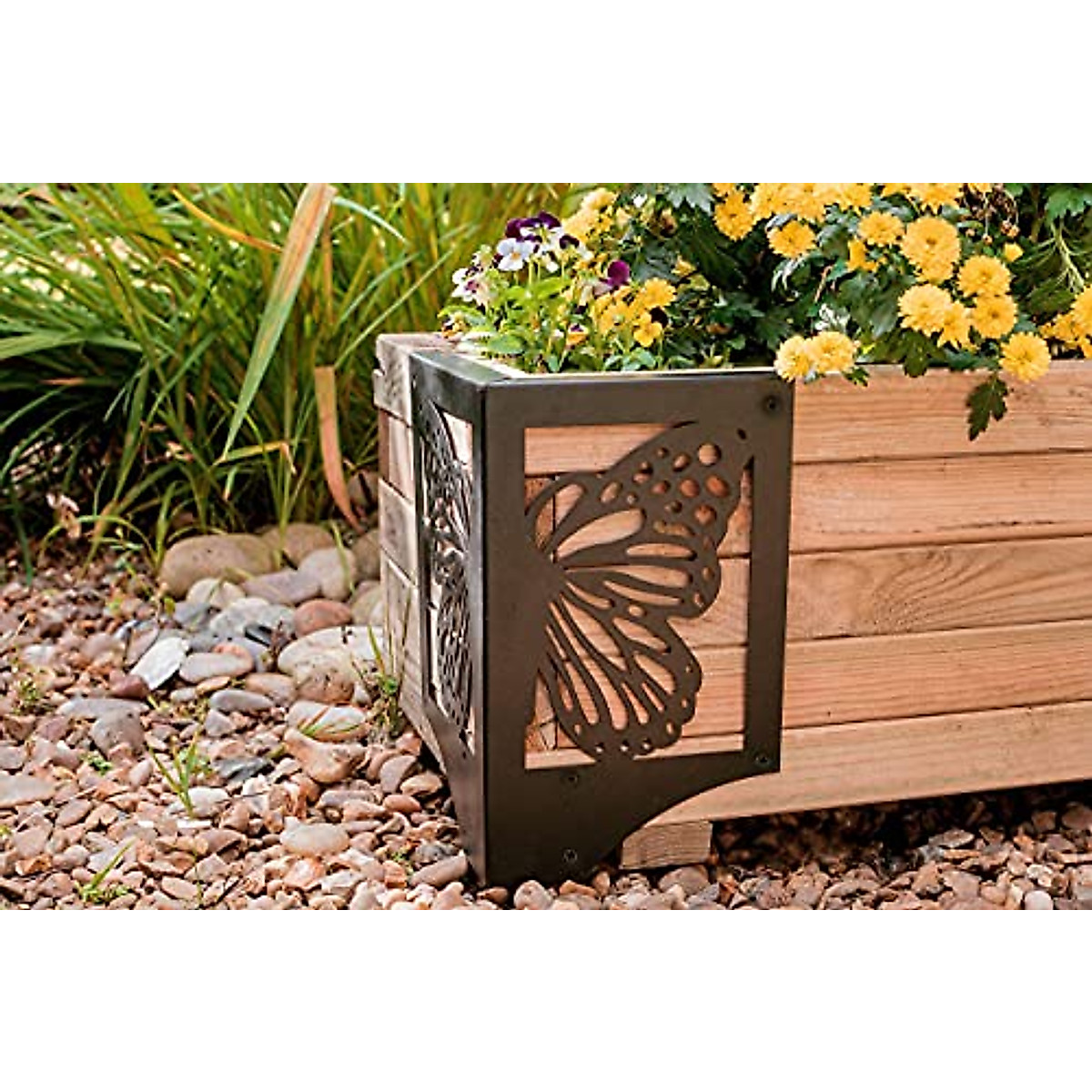 Raised Garden Bed Decorative Corner Bracket Connectors for Flower Beds, Vegetable Garden or Planter Box - Set of 4 for 8" to 12" Beds