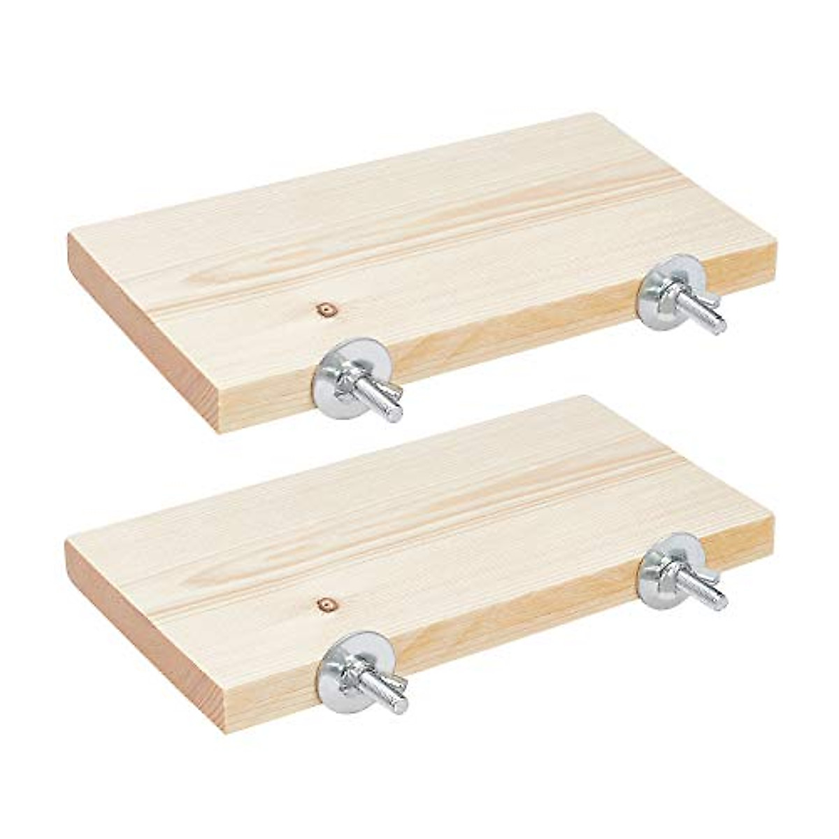AHANDMAKER Pet Perch Platform Stand Wood, 2 Pcs Square Shelf Stand Board for Small Animals Parrot Gerbil Rat Mouse Chinchilla Hamster Cage Accessories Exercise Toys