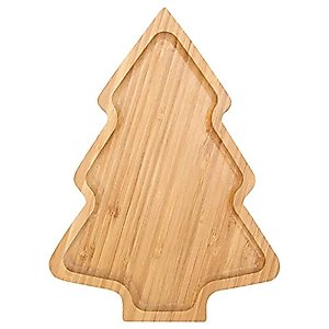 PRETYZOOM Wooden Appetizer Tray Christmas Tree Shaped Sushi Serving Tray Japanese Sashimi Plate Snack Dessert Candy Dish for Restaurant Home (11"x7.86")