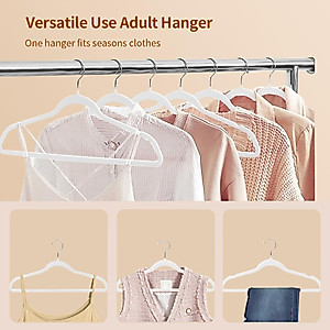 Stormix 36 Pack Velvet Hangers, 17.3 x 8.9 Inches Clothes Hangers, Non Slip Dresses Hangers with Shoulder Notches for Adult White
