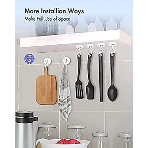 BPB Ceiling Hooks Wall Sidewall Adhesive Hook-10 Pack [No Drilling] Mounted Shower for Hanging Small Plants Towel Coat Bag Robe Clothes for Bathroom Bedroom Kitchen Door Hanger Decorations