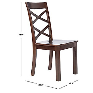 Safavieh Home Collection Ainslee Brown 18-inch Dining Chair (Set of 2)