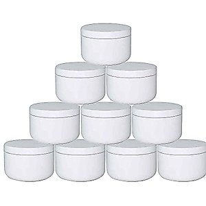 20 Pack 50ml Round White Metal Aluminum Cans Tin Empty Candle Tins Storage Container for DIY Candles Cosmetic Crafts Spice Tea Gift