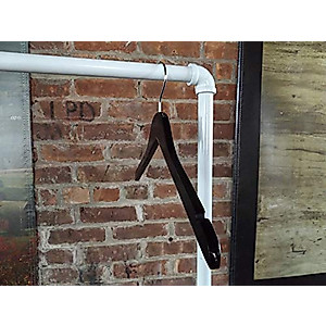NAHANCO 8217CHNOBARHU 17” Wooden Top Hanger, Flat with Notches, Chrome Hook, Black (Pack of 25)