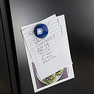 Officemate Round Plastic Covered Magnets - Durable & Longlasting Magnets for School, Office, Refrigerator, Whiteboard, Kitchen, Notice Board - 5 Assorted Colours (Pack of 30)