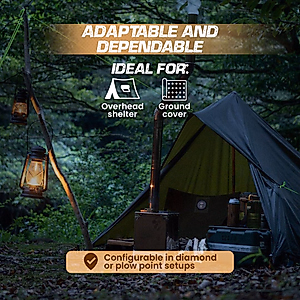 Bushcraft Spain Waterproof 10' x 10' Oilskin Tarp, Cotton Canvas Shelter for Survival, Bushcraft and Traditional Camping (Green) Made in Spain