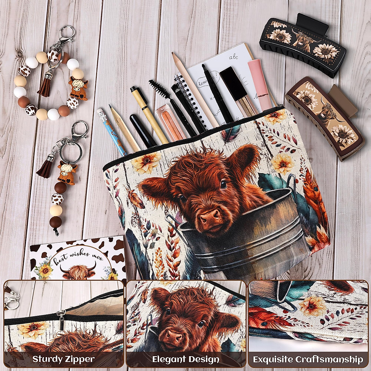 POMINEL Highland Cow Gifts, Highland Cow Gifts Set for Women Girls