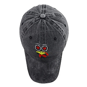 Fall Decorations for Home, Thanksgiving Turkey Hat, Funny Autumn Decor Adjustable Washed Cotton Party Baseball Cap, Gifts for Men, Women, Dad, Mama, Grandpa, Grandma, Sister, Brother, Friends Black02