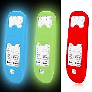 Silicone Protective Case Compatible for Sony PS5 Remote Skin Case, Anti-Drop/Non-Slip Silicone Protective Cover ，Glow in The Dark （Glow Blue + Glow Green +Red）