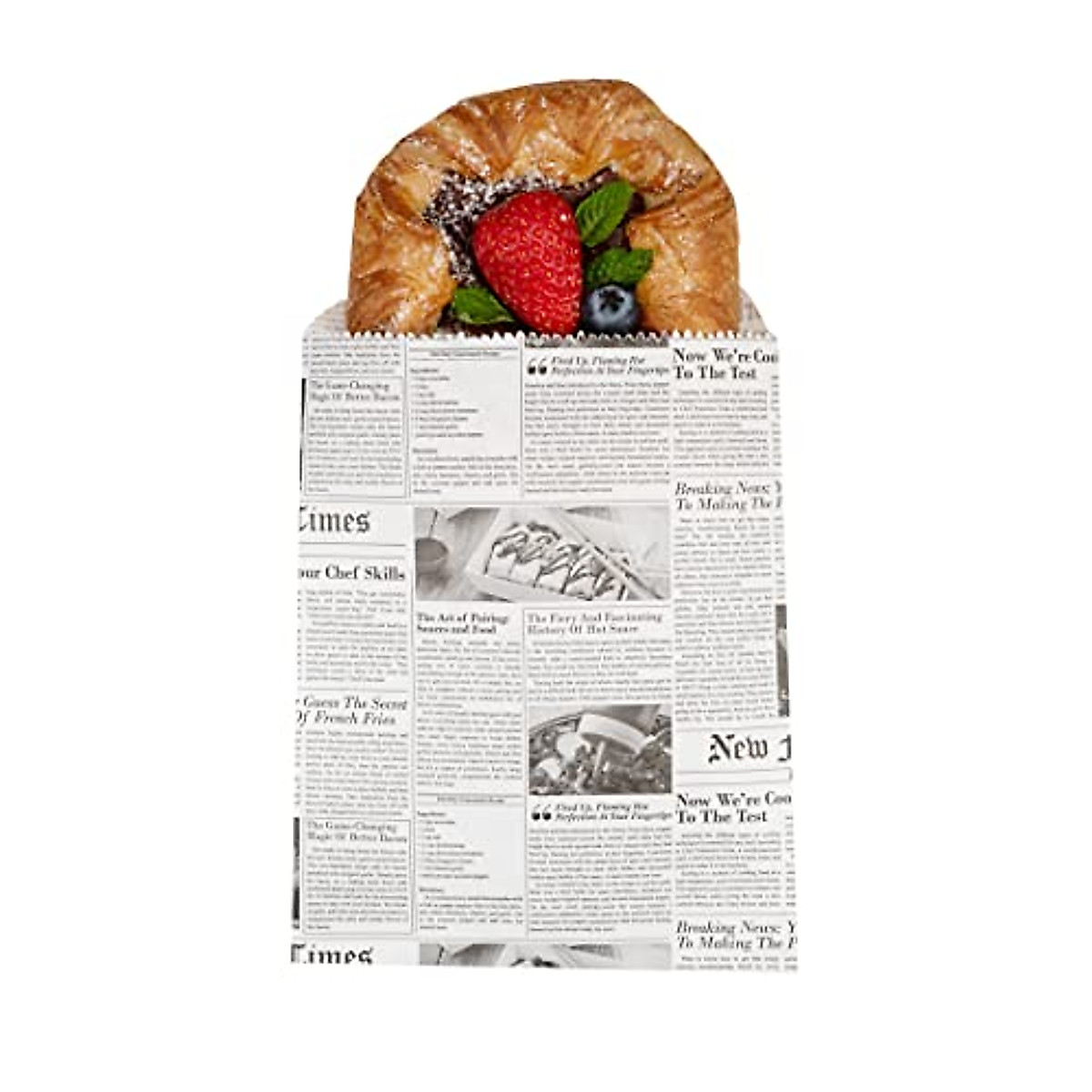 Restaurantware-Bag Tek 7 x 5 Inch Sandwich Bags, 100 Greaseproof Bakery Bags - Microwavable, Disposable, Newsprint Paper Lunch Bags, For Cookes, Sandwiches, Candies, Fries, And Bread,