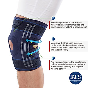 Comforband Adjustable Knee Stabilizer, with Removable Supportive Side Stays – Support for Knee Sprains, Strains, Arthritis, Meniscus Tear, Sports Injury Recovery - One Size fits Most