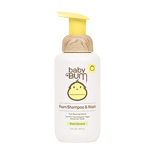 Baby Bum Shampoo & Wash | Tear Free Foaming Soap for Sensitive Skin with Nourishing Coconut Oil | Natural Fragrance | Gluten Free and Vegan | 12 FL OZ