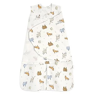 HALO 100% Cotton Sleepsack Swaddle, 3-Way Adjustable Wearable Blanket, TOG 1.5, Forest Friends, Small, 3-6 Months