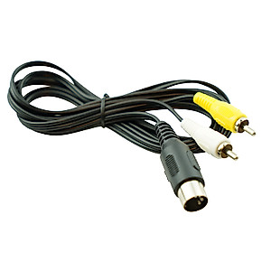 WirelessFinest Audio Video RCA AV Cable Adapter Cord + AC Power Supply To External TV Screen Monitor For SEGA Genesis 1 Original MK1601 First 16 Bit Version ONLY Gaming Systems Console Game Bundle Set