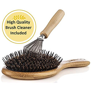 Boar Bristle Hair Brush set – Curved and Vented for Wet and Dry Detangling Hair Brush for Women Long, Thick, Thin, Curly & Tangled Hair Vent Brush - Stocking Stuffers Gift kit