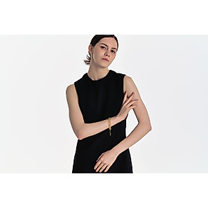 GANALUX 18K Gold Plated Bracelet for Women, Elegance Design Link Chain Jewelry Made in Korea (Lace)