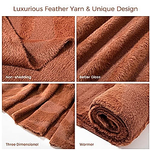 Snuggle Sac Brown Throw Blanket for Couch 50x60 inches, Ultra Soft Terracotta Throw Blanket for Sofa, Bed for Womens Mens