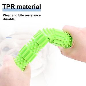 Tainrunse Bite-Resistant Dog Toy Pet Molar Toy Dog Toy Treat Dispensing Pet Chew Toy Bite-Resistant Dental Care Interactive Teeth Cleaning Toy Pet Supplies Green S