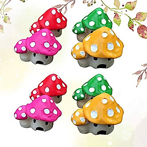 Cabilock 8 Pcs Bonsai Craft Decor Mushroom DIY Craft Mini Decor Table Micro Landscape Decoration Fariy Garden Ornament Resin Crafts Plant Decorations Plants Decor Miniature Supplies