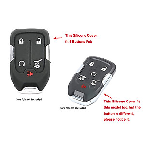 2 Pcs Smart Key Fob Cover Case Protector Fit for GMC Acadia Terrain Yukon Chevrolet Suburban Tahoe Keyless Entry Remote Fob Skin Jacket Holder Key Protection Case (Black with red)