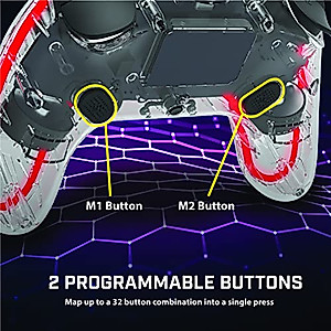 Bionik Neo Glow Nintendo Switch Wireless Controller: RGB Game Controller with Motion, 900 mAh Rechargeable Battery, Turbo Mode/Gyroscope/Transparent Shell/PC/Android