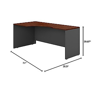 Bush Business Furniture Series C Left Handed Corner Desk, 72W, Hansen Cherry