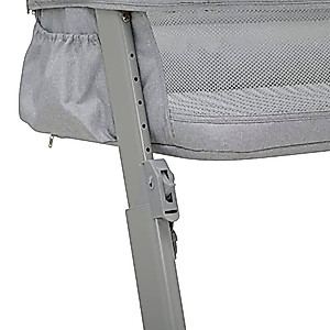 Delta Children babyGap Whisper Bedside Bassinet Sleeper with Breathable Mesh and Adjustable Heights - Lightweight Portable Crib - Made with Sustainable Materials, Grey Stripes