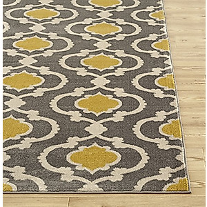 Moroccan Trellis Contemporary Gray/Yellow 7'3" x 10'2" Indoor Area Rug