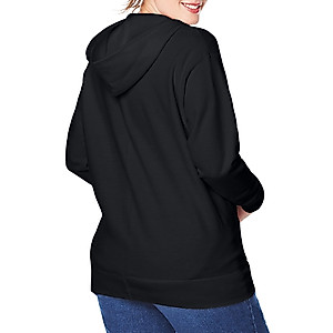 JUST MY SIZE womens Comfortsoft Ecosmart Fleece Full-zip Women's athletic hoodies, Ebony, 3X US